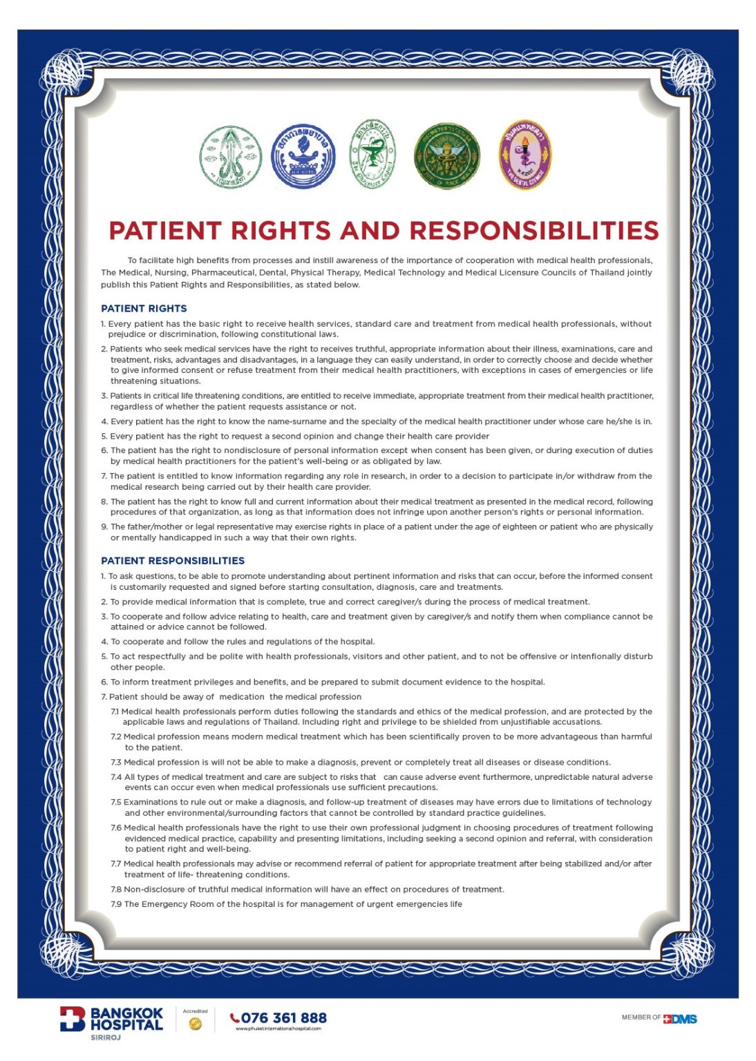 Patient Rights & Responsibilities - Bangkok Hospital Siriroj